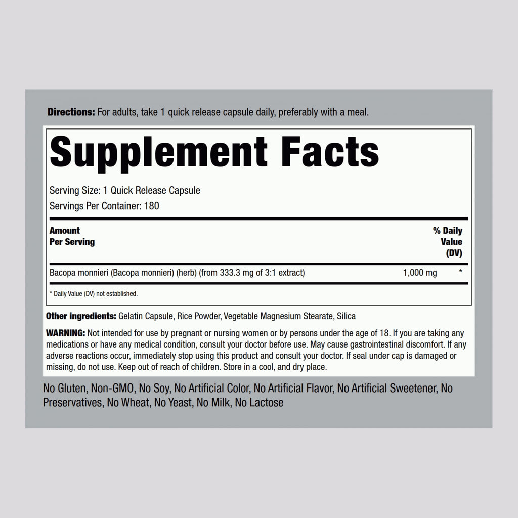 gluten free bacopa monnieri benefits