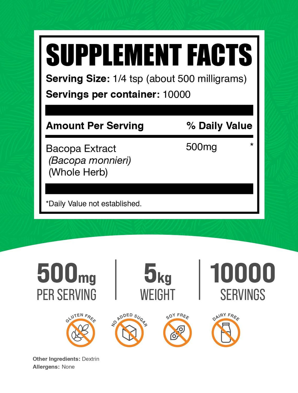 gluten free bacopa powder for wellness