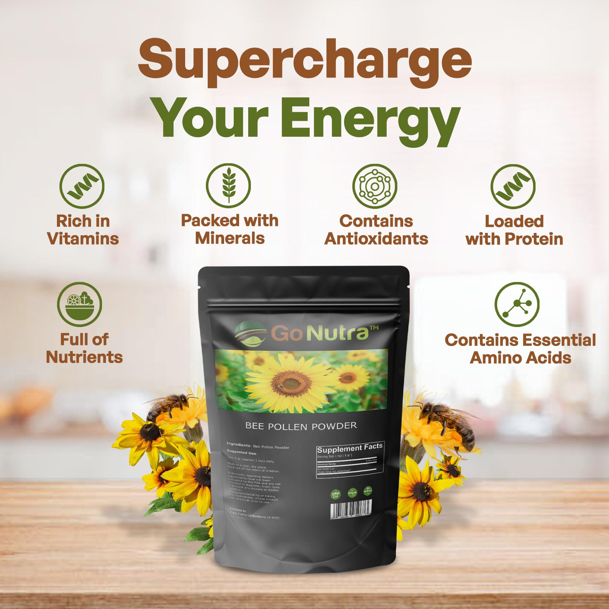 Gluten-free bee pollen for health