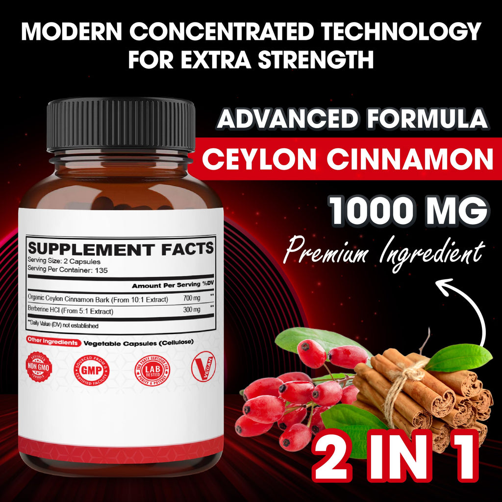 Gluten-free berberine and cinnamon blend
