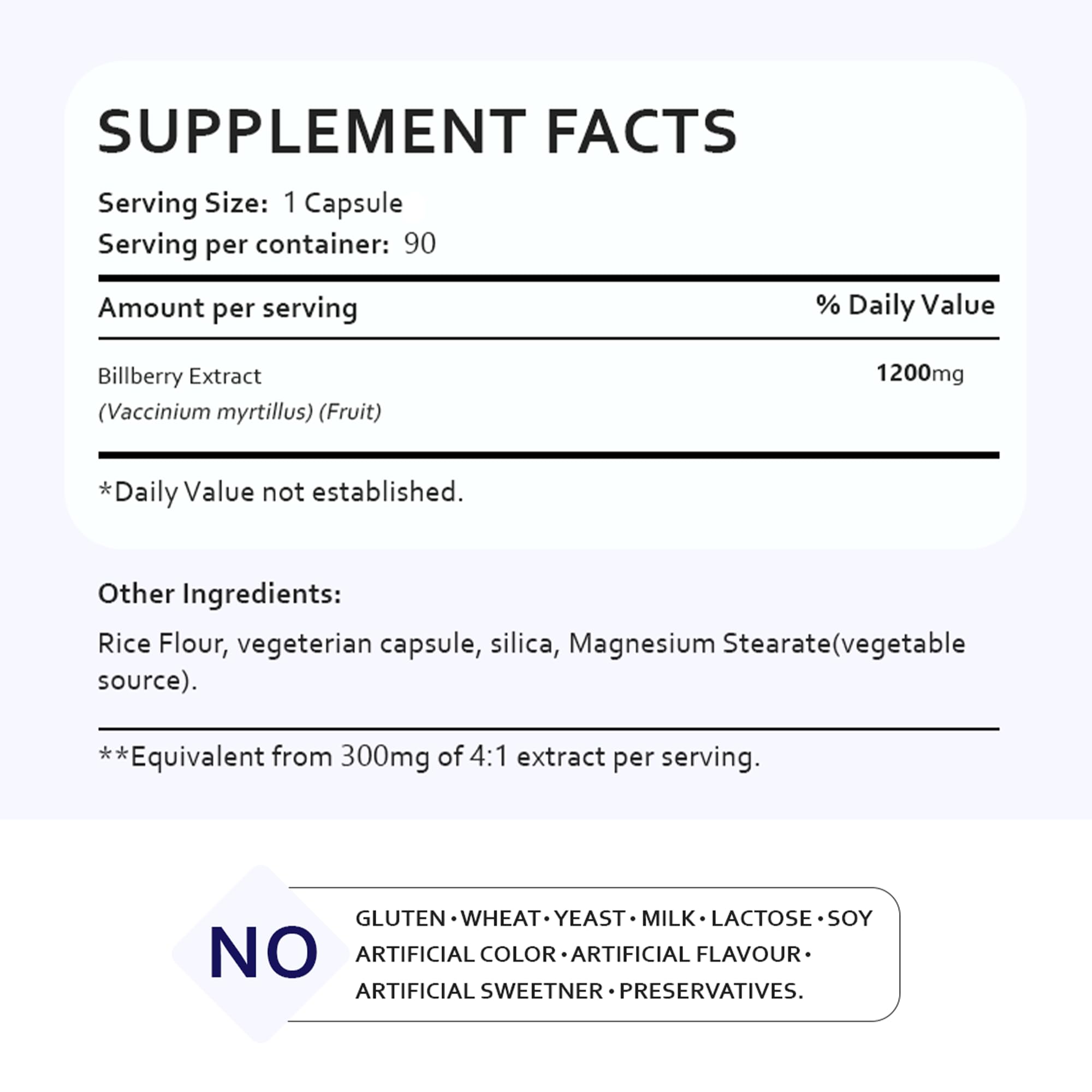 gluten free bilberry capsules
