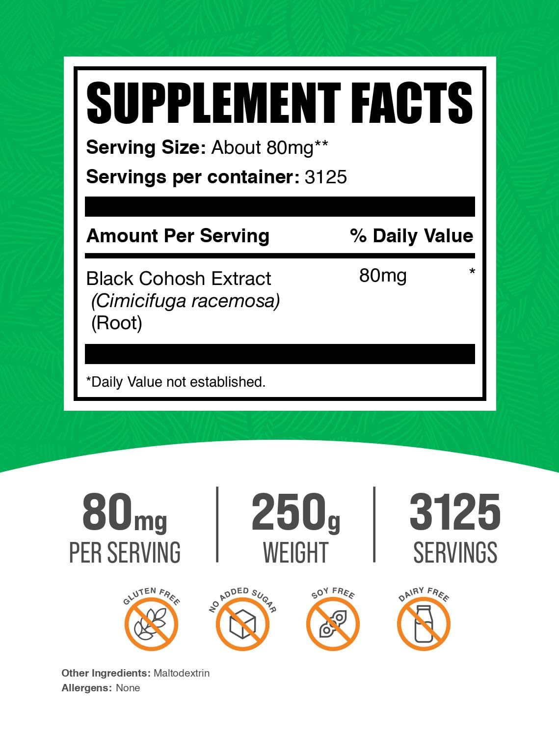 gluten free black cohosh powder