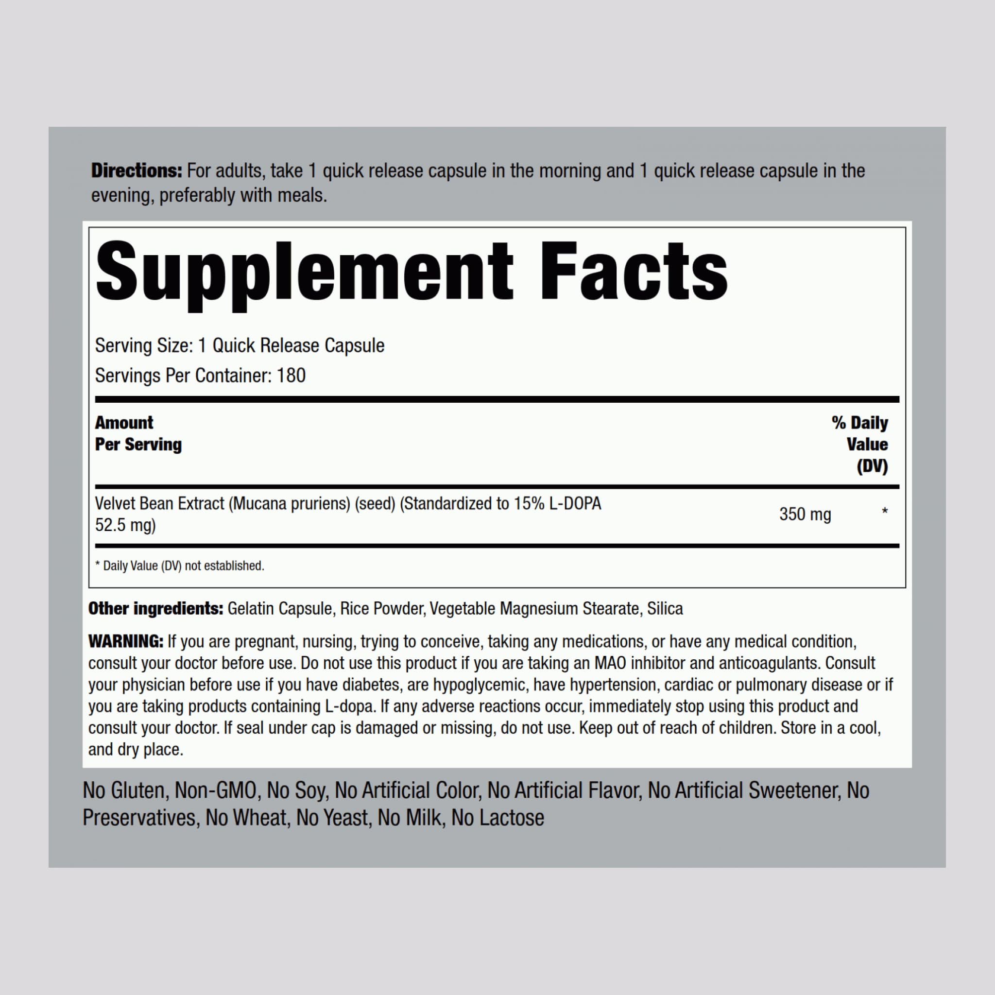 Gluten free blended vitamin capsules