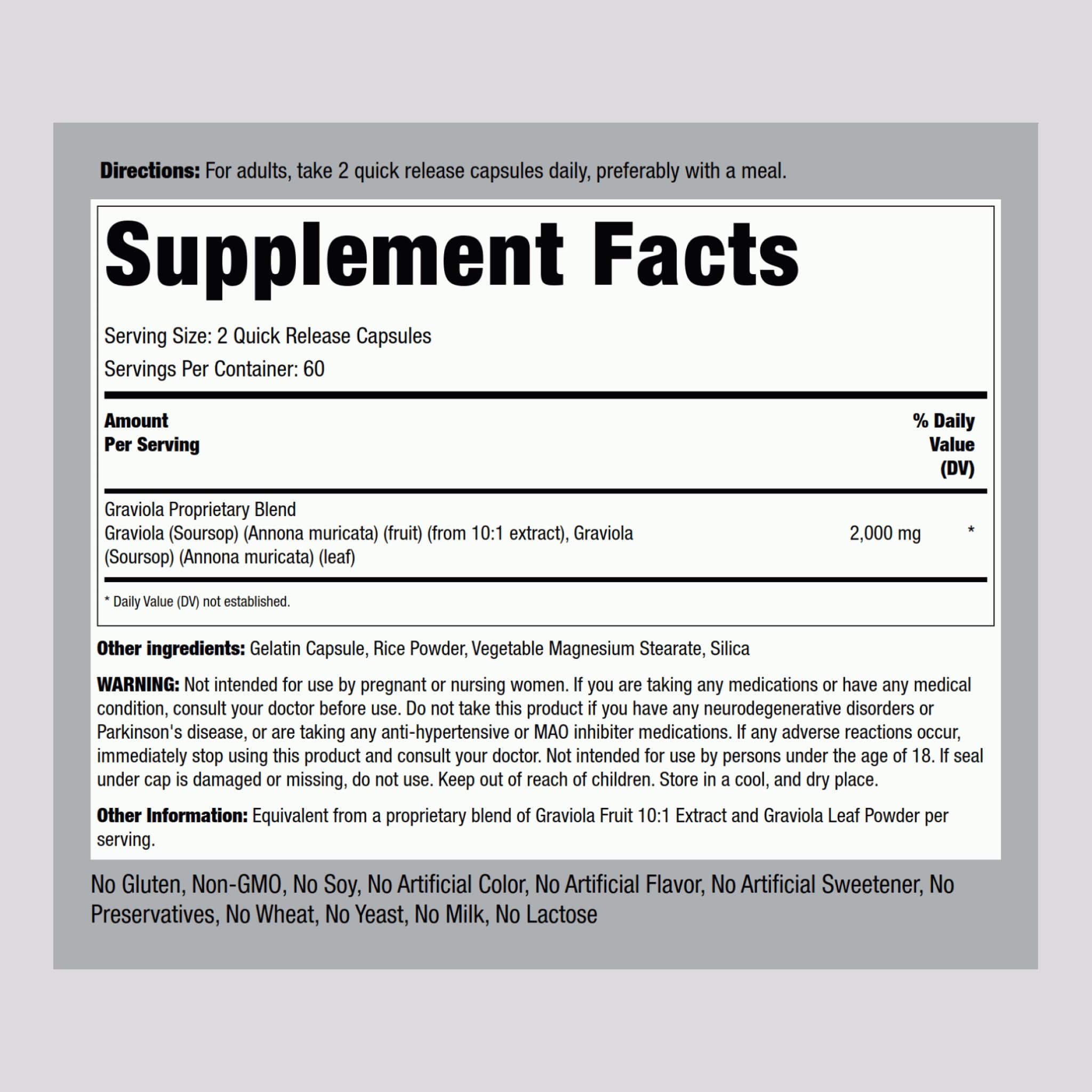 Gluten free blended vitamin capsules