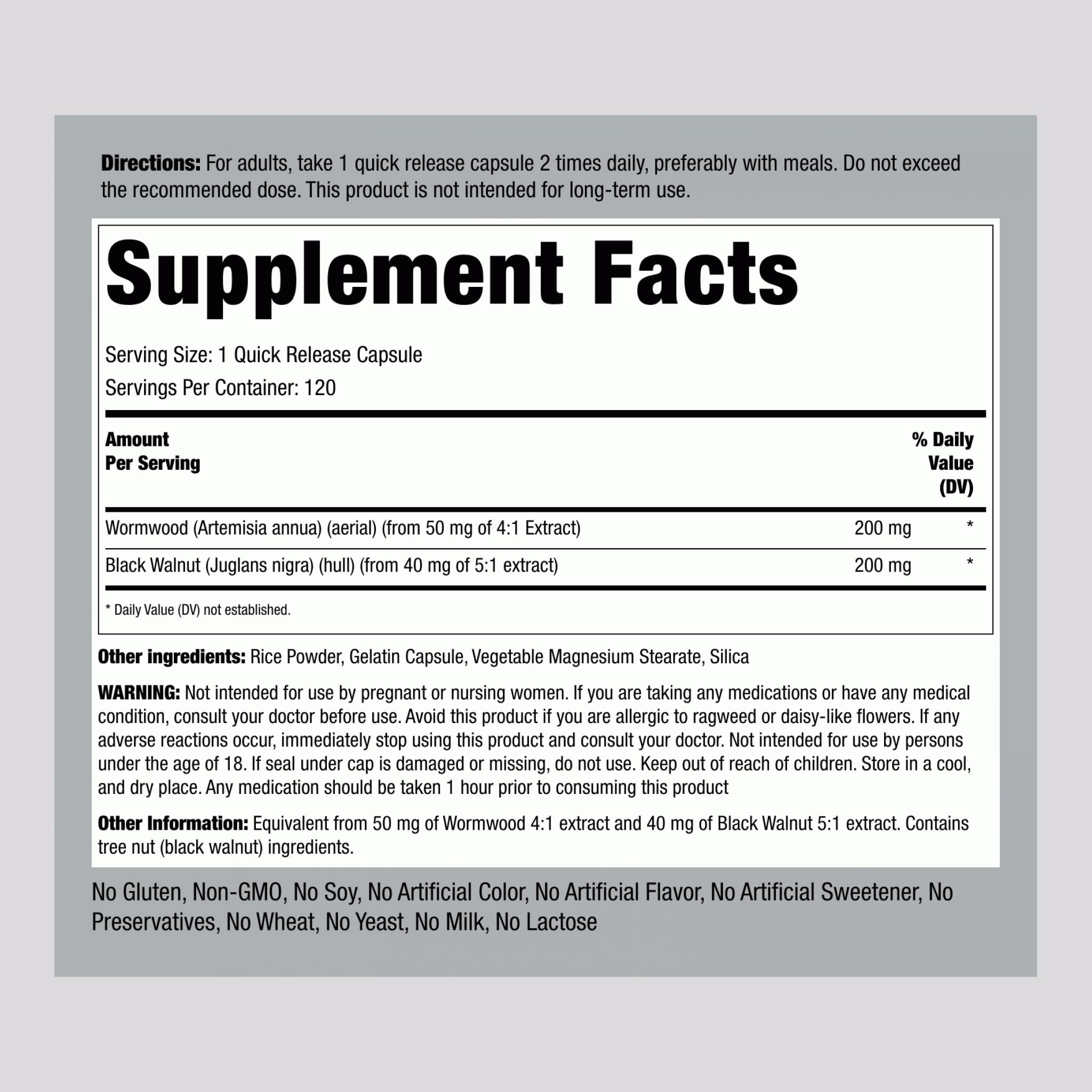 Gluten-free blended vitamin capsules