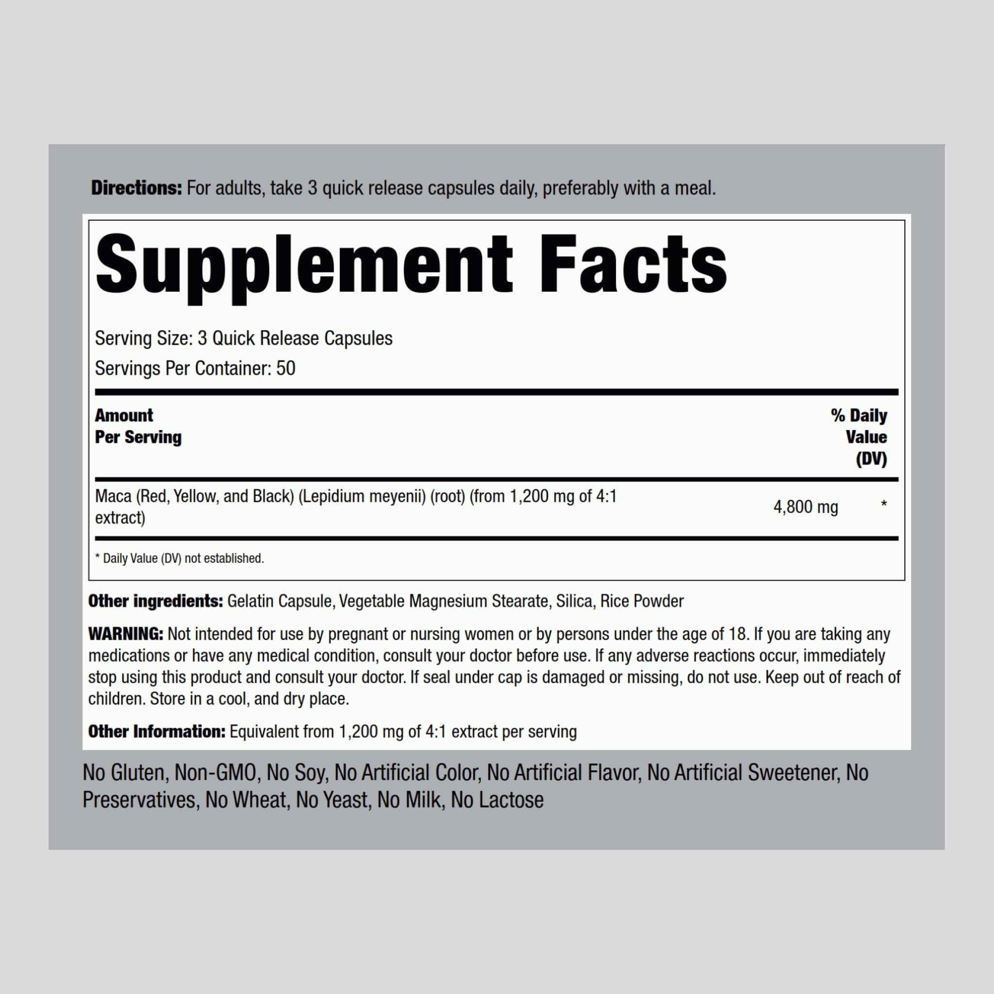 Gluten free blended vitamin capsules