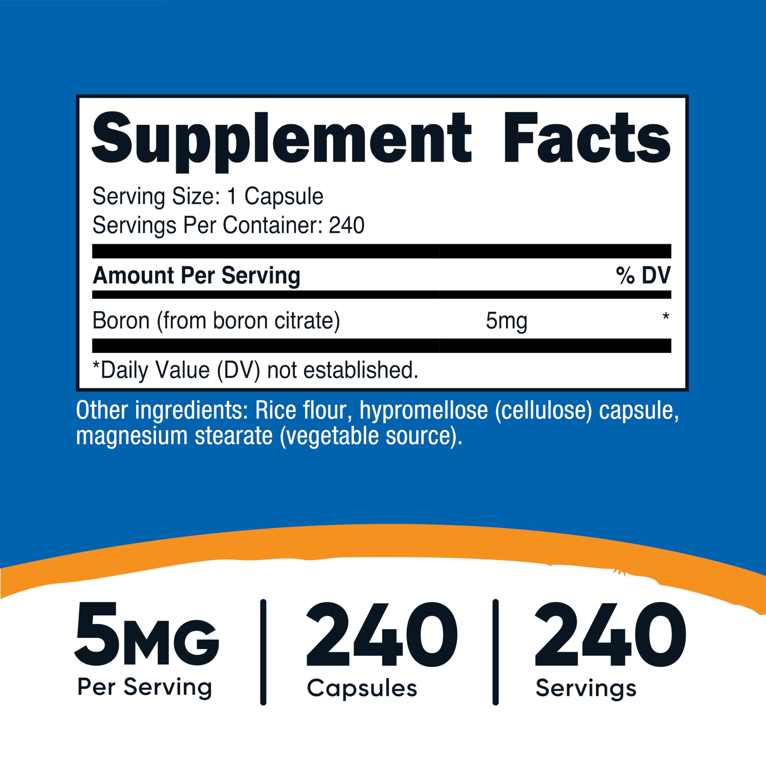 Gluten-free Boron capsules for sensitive diets
