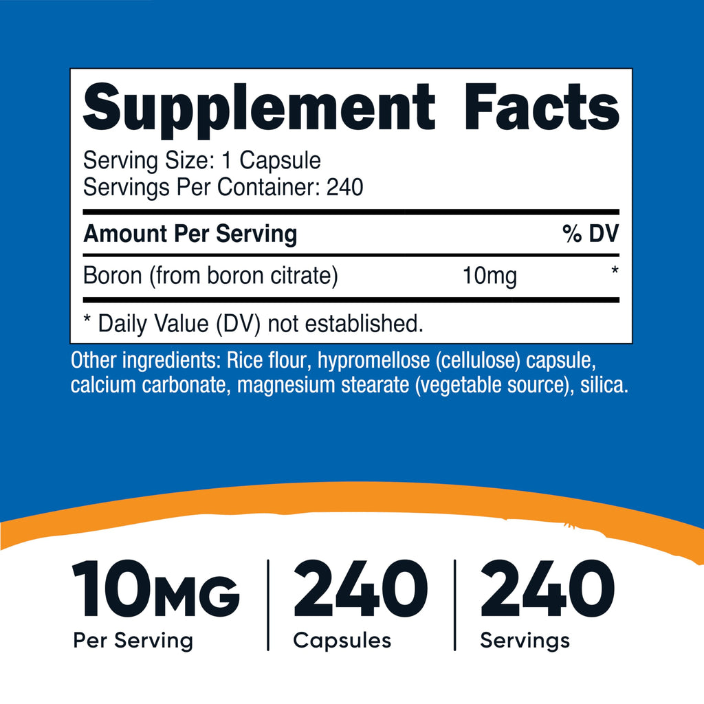 Gluten free boron capsules for wellness