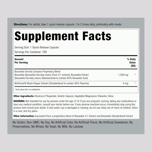 gluten free boswellia serrata extract pills