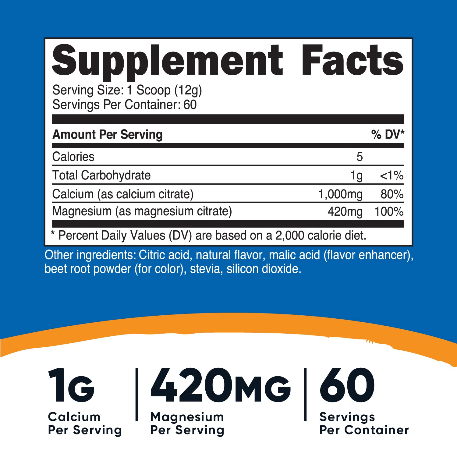 Gluten free calcium citrate powder