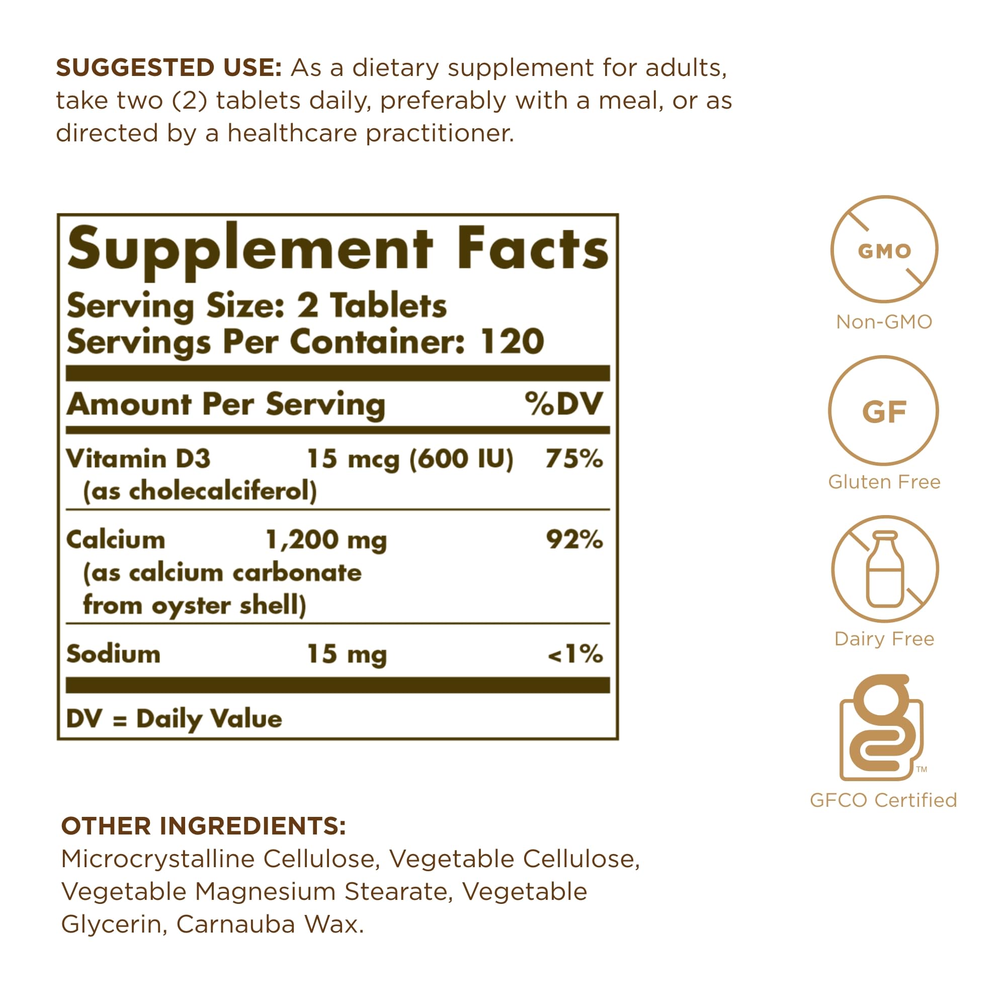 Gluten free calcium for dietary needs
