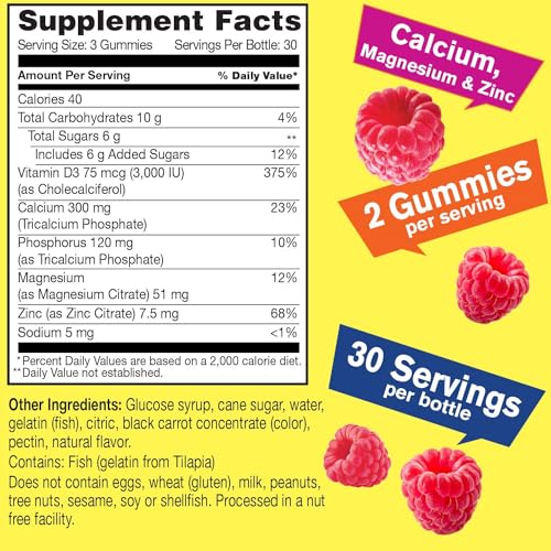 Gluten free calcium gummies for adults