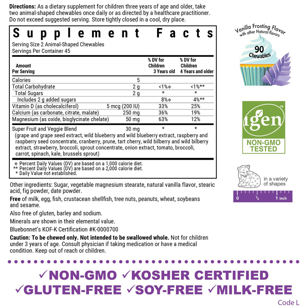 Gluten-free calcium magnesium chews