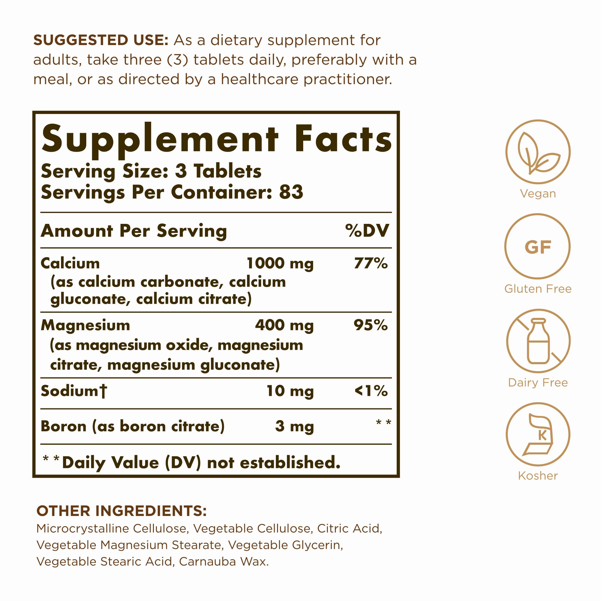 Gluten free calcium magnesium plus boron