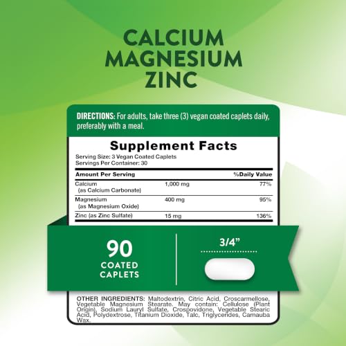 Gluten free calcium magnesium zinc for sensitive diets