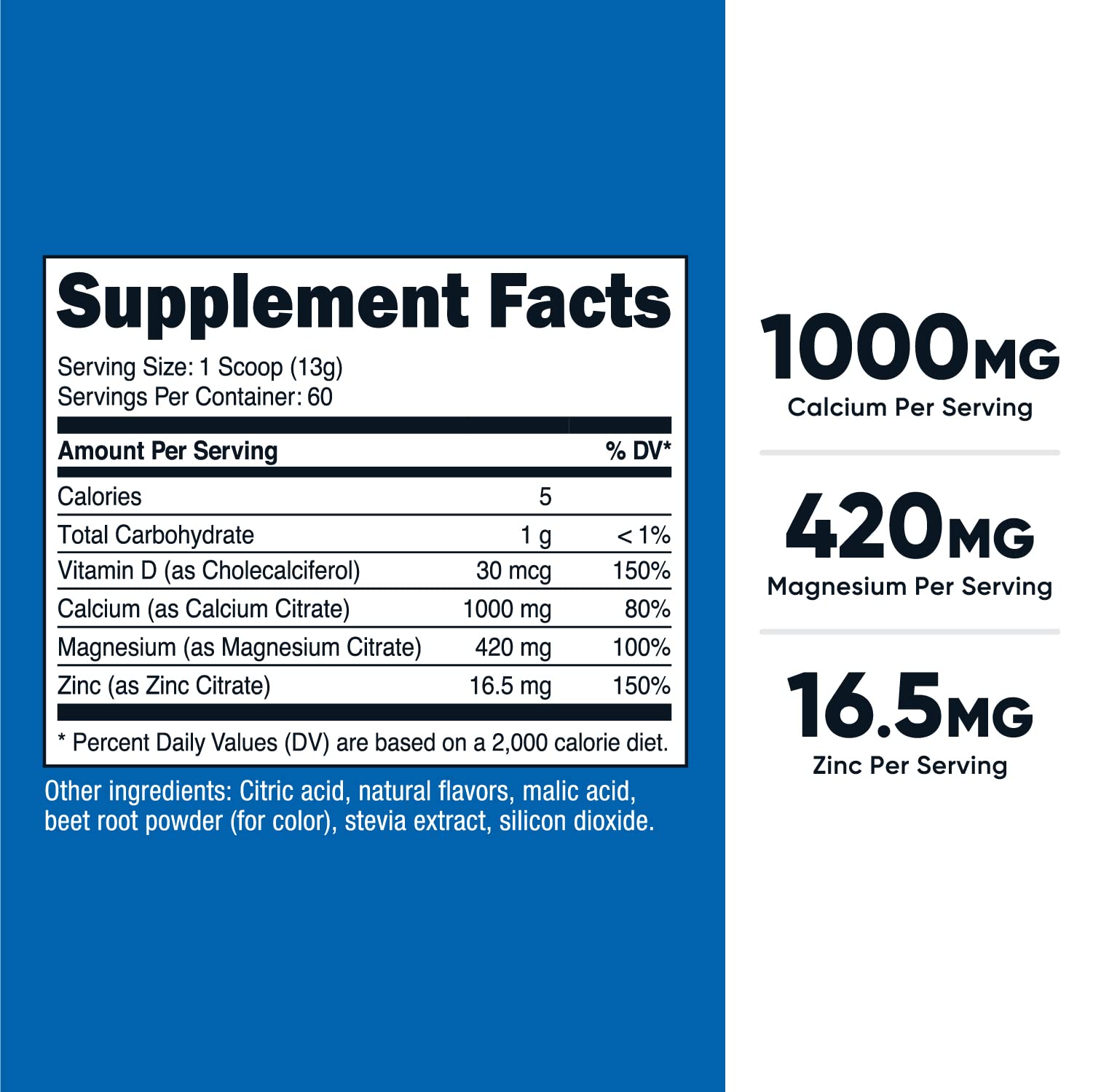 Gluten-free calcium magnesium zinc formula