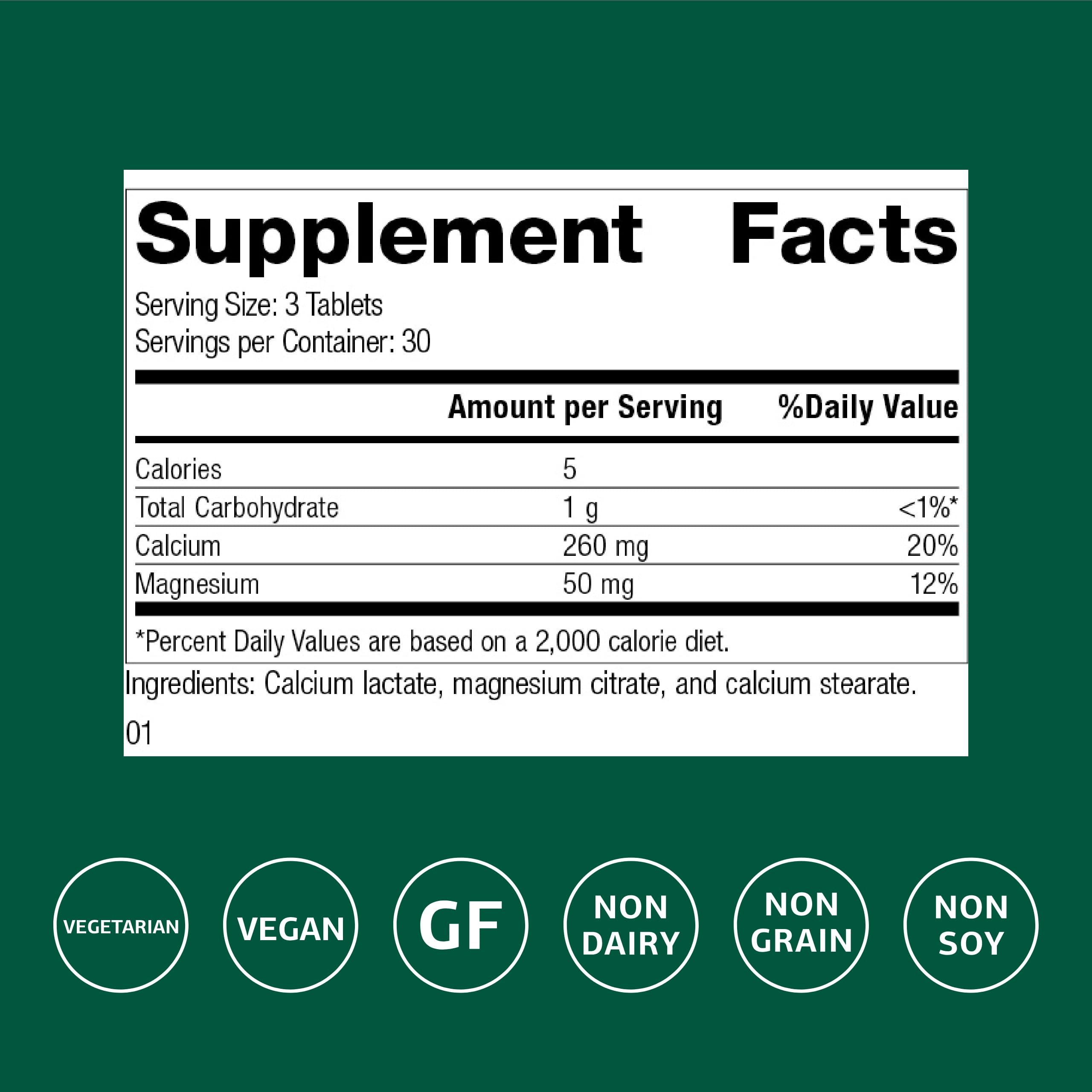 Gluten-free calcium tablets for wellness