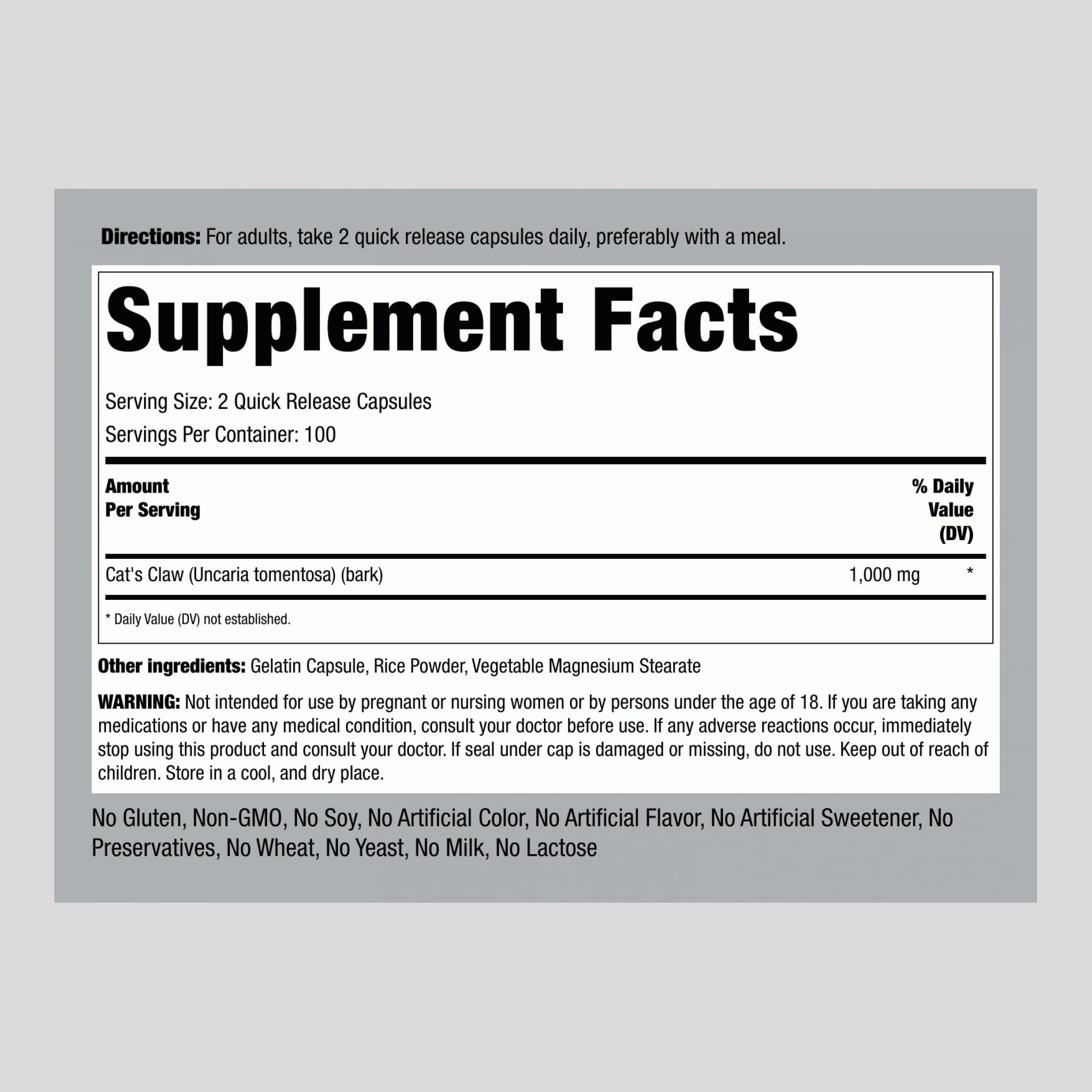 gluten-free Cat's Claw extract
