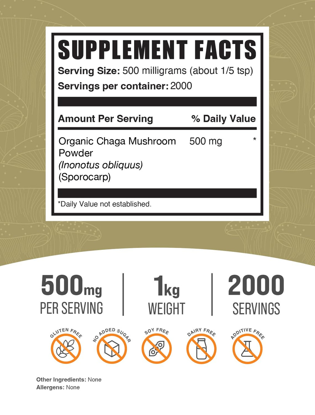 gluten free chaga mushroom powder