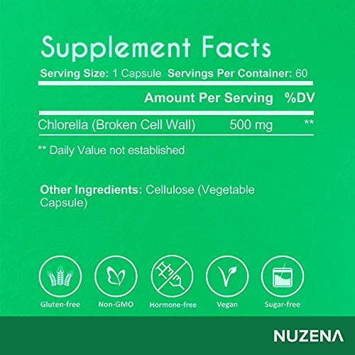 gluten-free chlorella capsules made in Canada