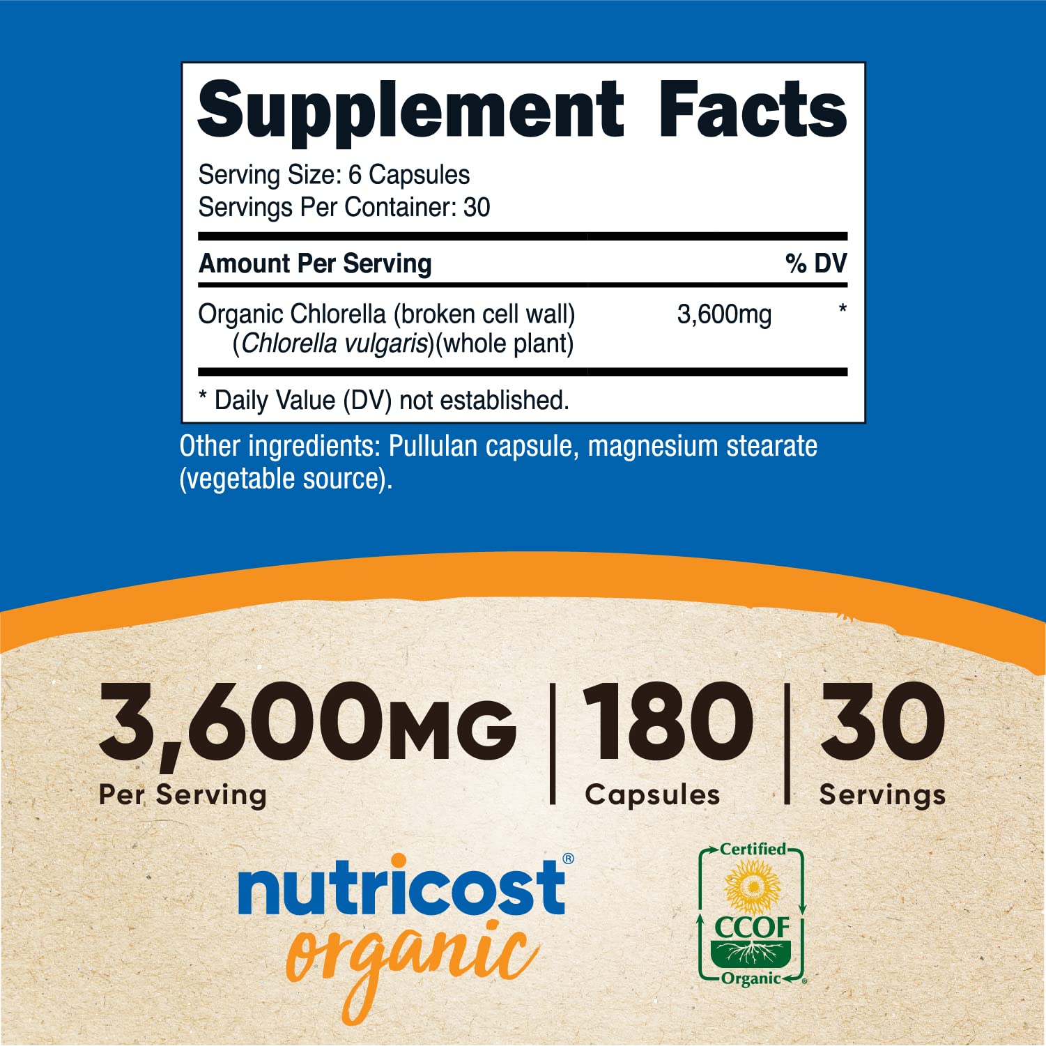 gluten-free chlorella dietary supplement