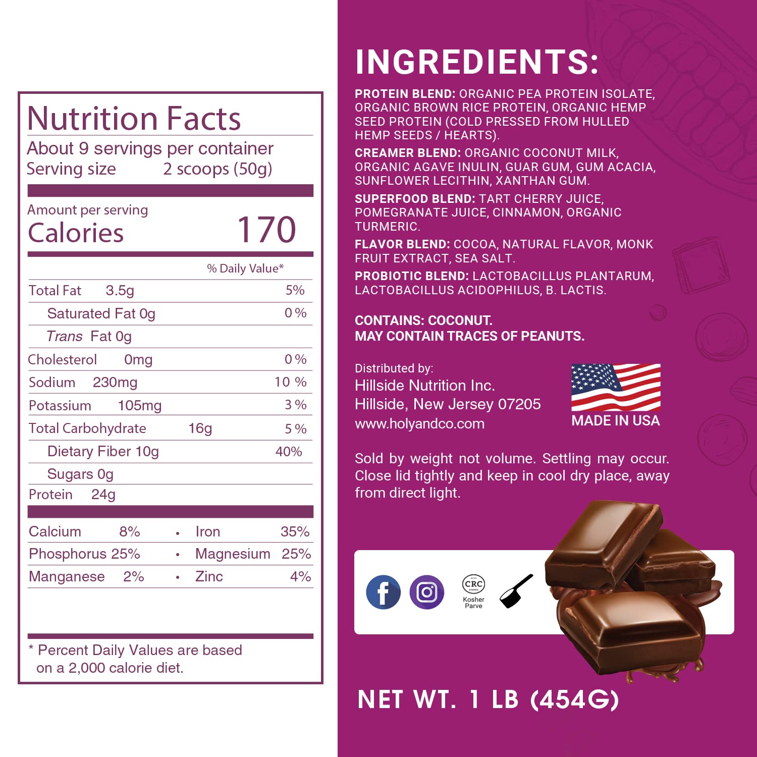 gluten free chocolate protein supplement
