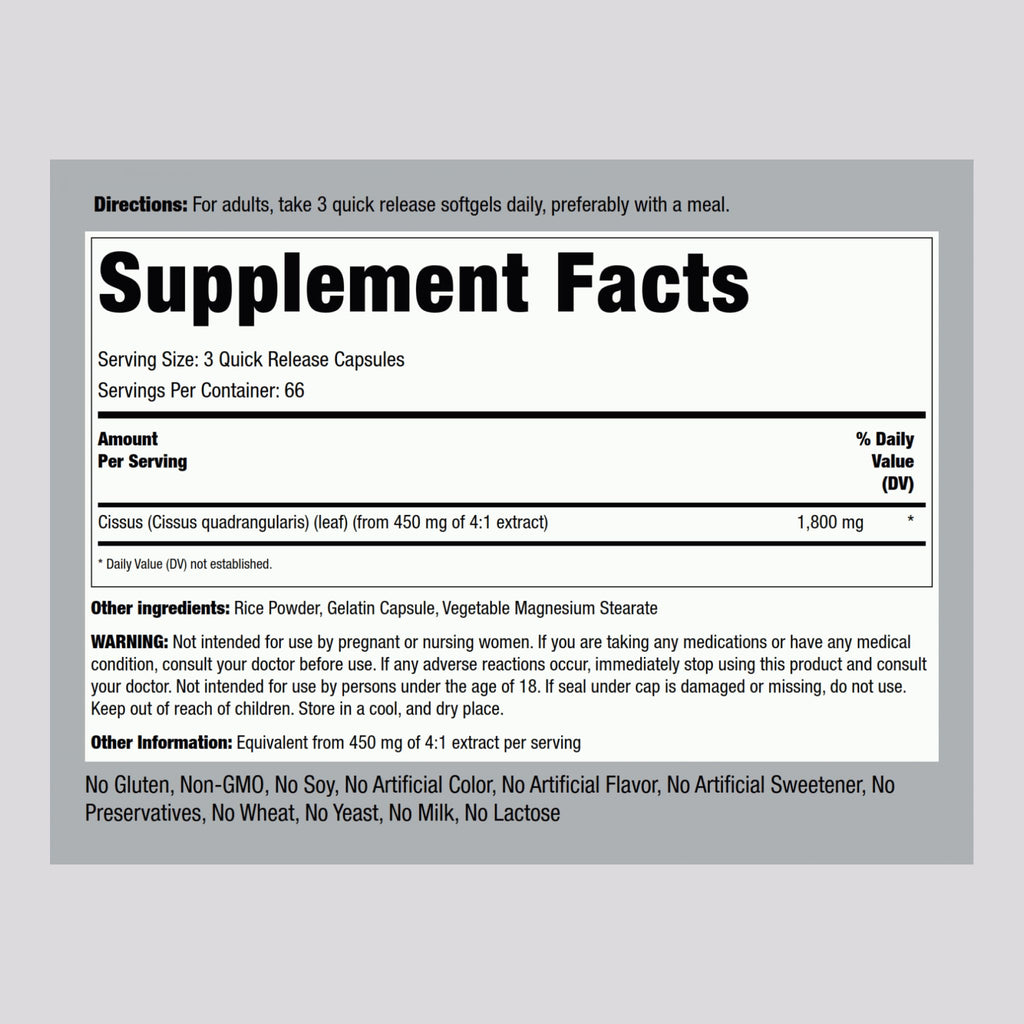 gluten-free cissus quadrangularis benefits