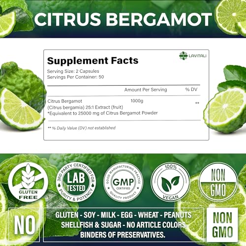 Gluten-free Citrus Bergamot extract capsules
