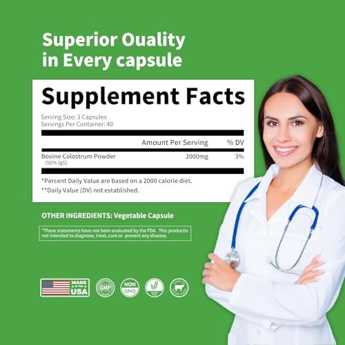 Gluten free colostrum capsules for immunity