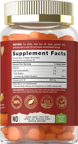 Gluten-free CoQ10 gummies for health