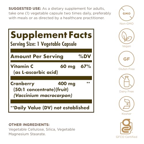 Gluten-free cranberry capsules for bladder support