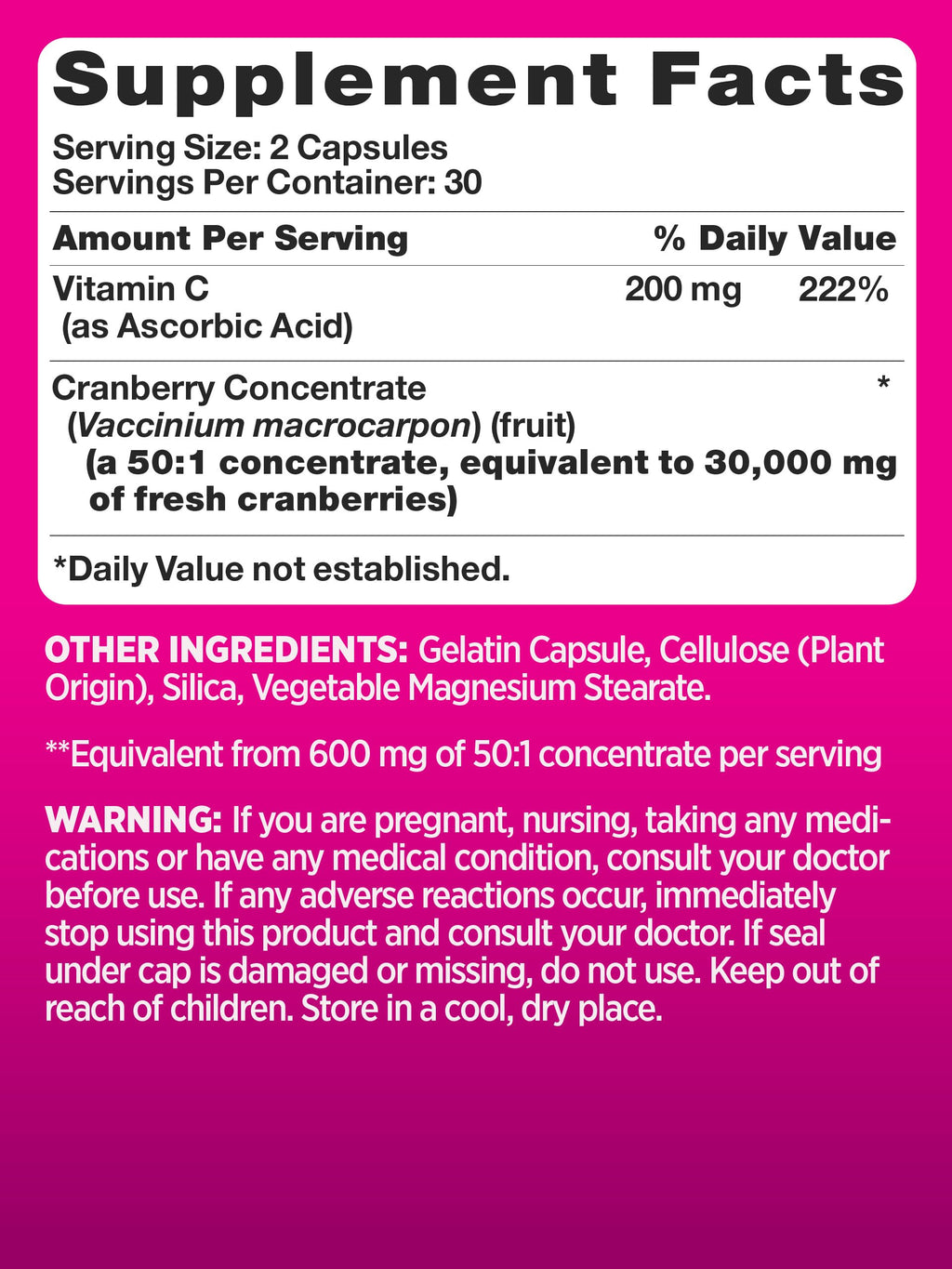 gluten-free cranberry supplement benefits