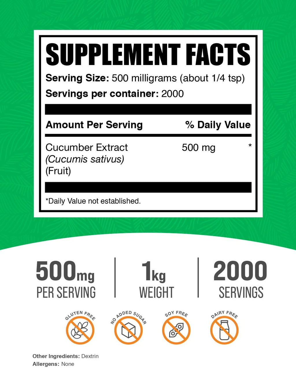 Gluten free cucumber extract benefits