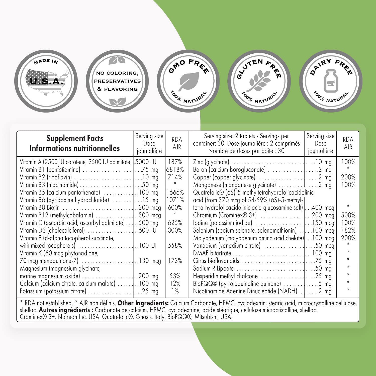 gluten free daily vitamin tablets