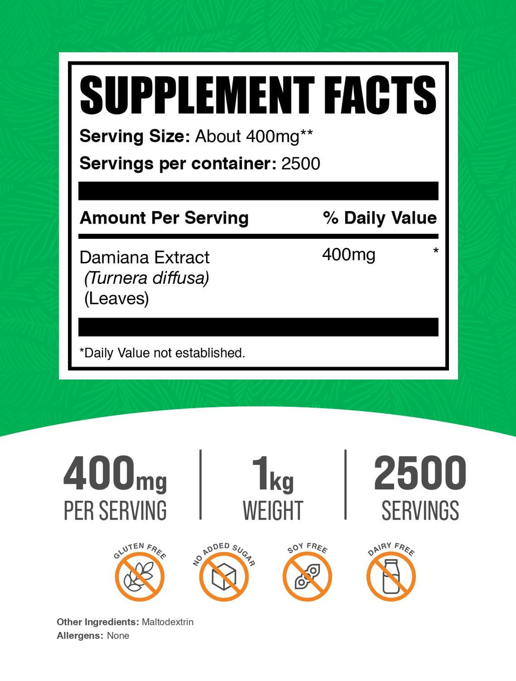 gluten free damiana extract benefits