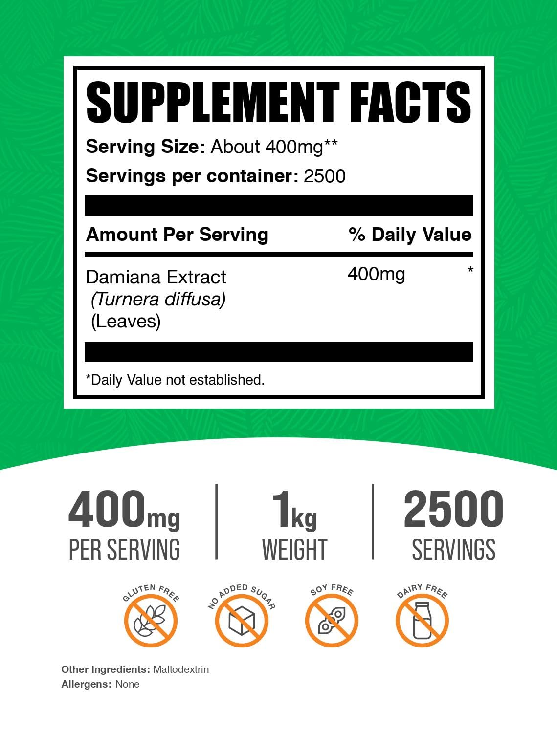 gluten free damiana extract benefits