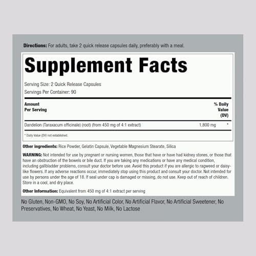 gluten free dandelion root extract