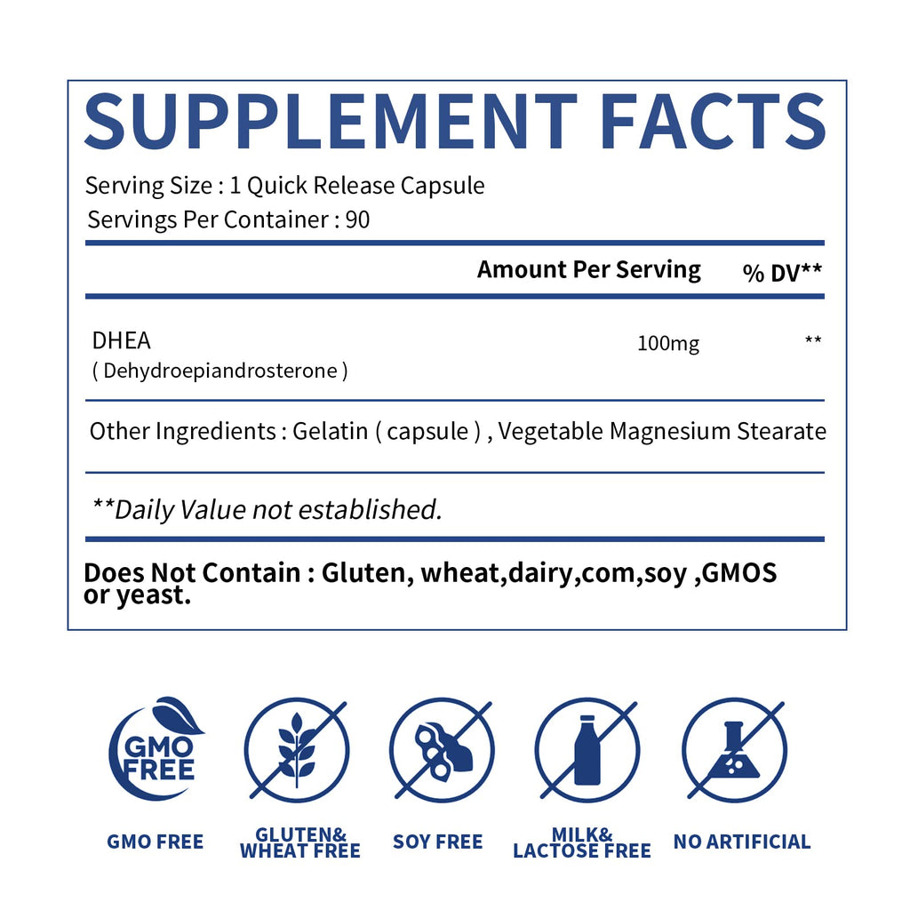 Gluten-free DHEA for healthy living