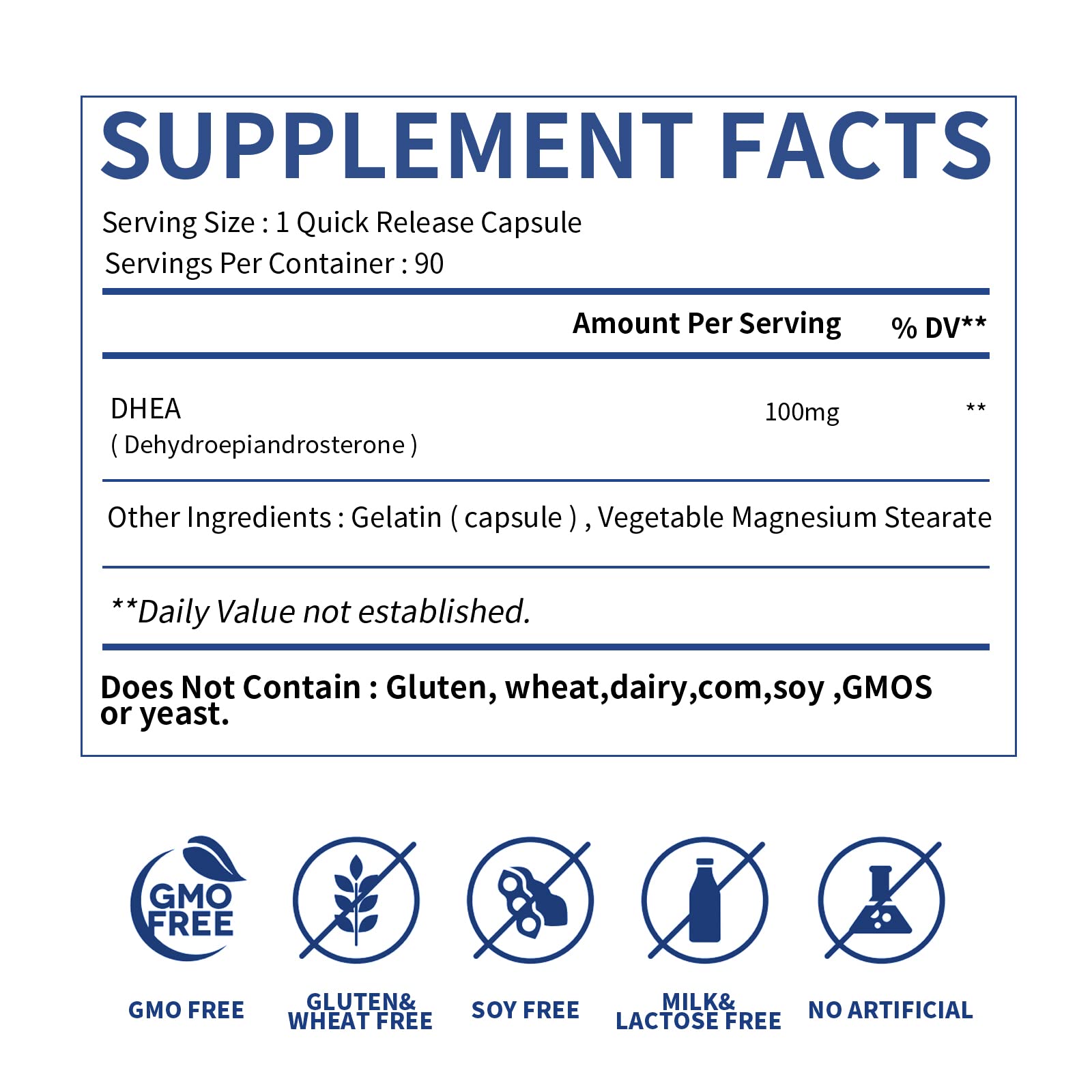 Gluten-free DHEA for healthy living