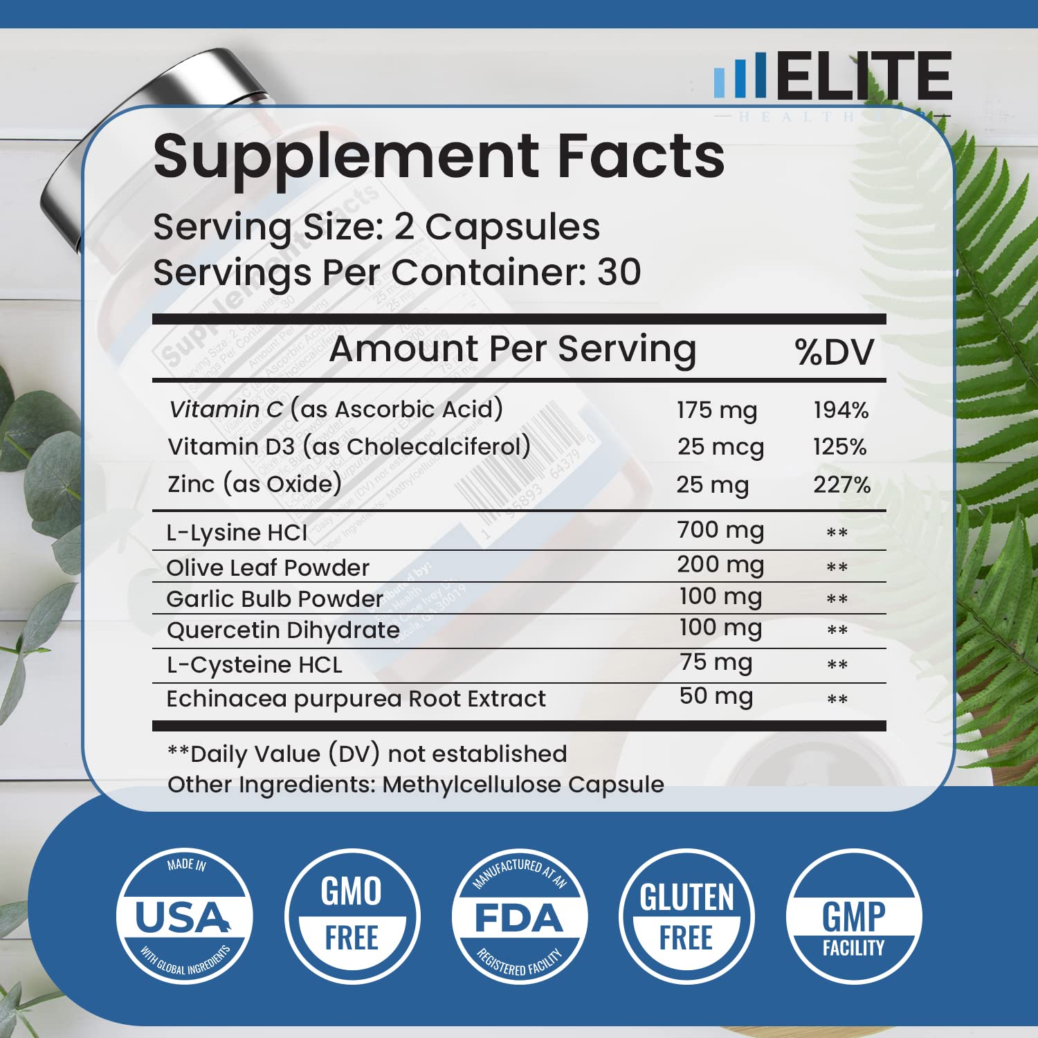 Gluten-free echinacea supplement for health