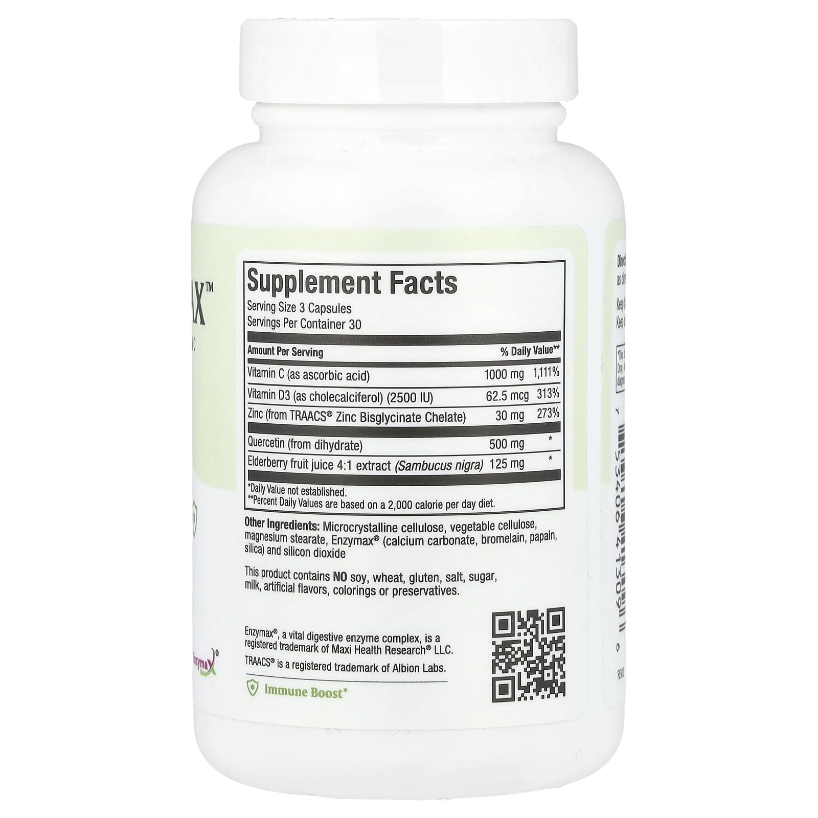 Gluten-free elderberry capsules with zinc