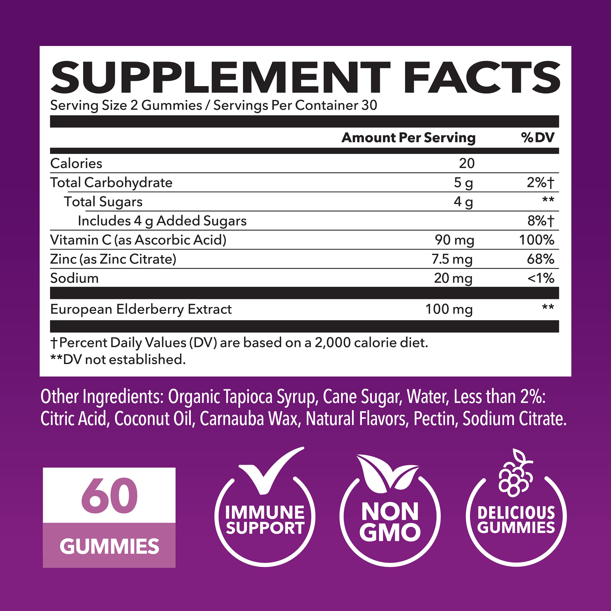 Gluten-free elderberry gummies for health