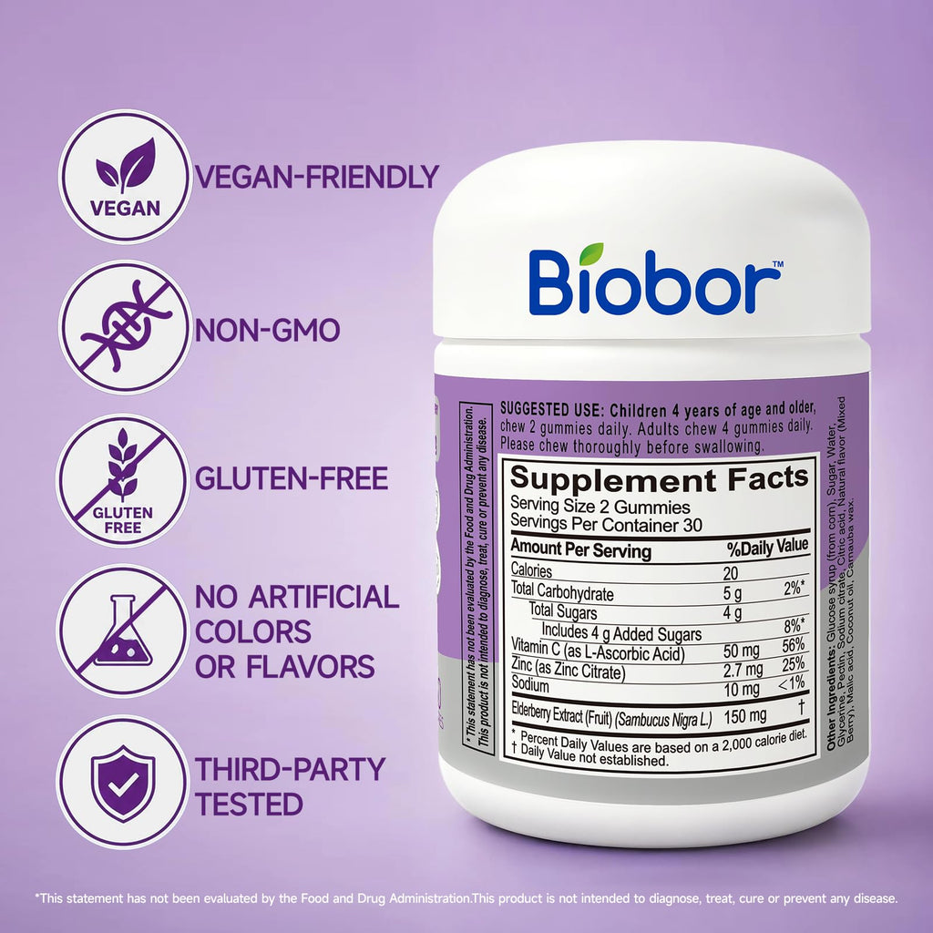 Gluten-free elderberry gummies for health