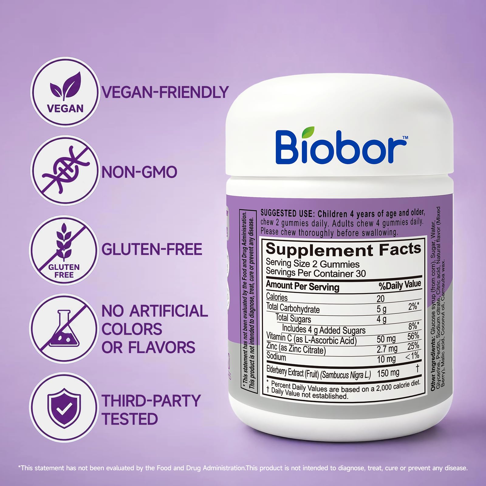 Gluten-free elderberry gummies for health