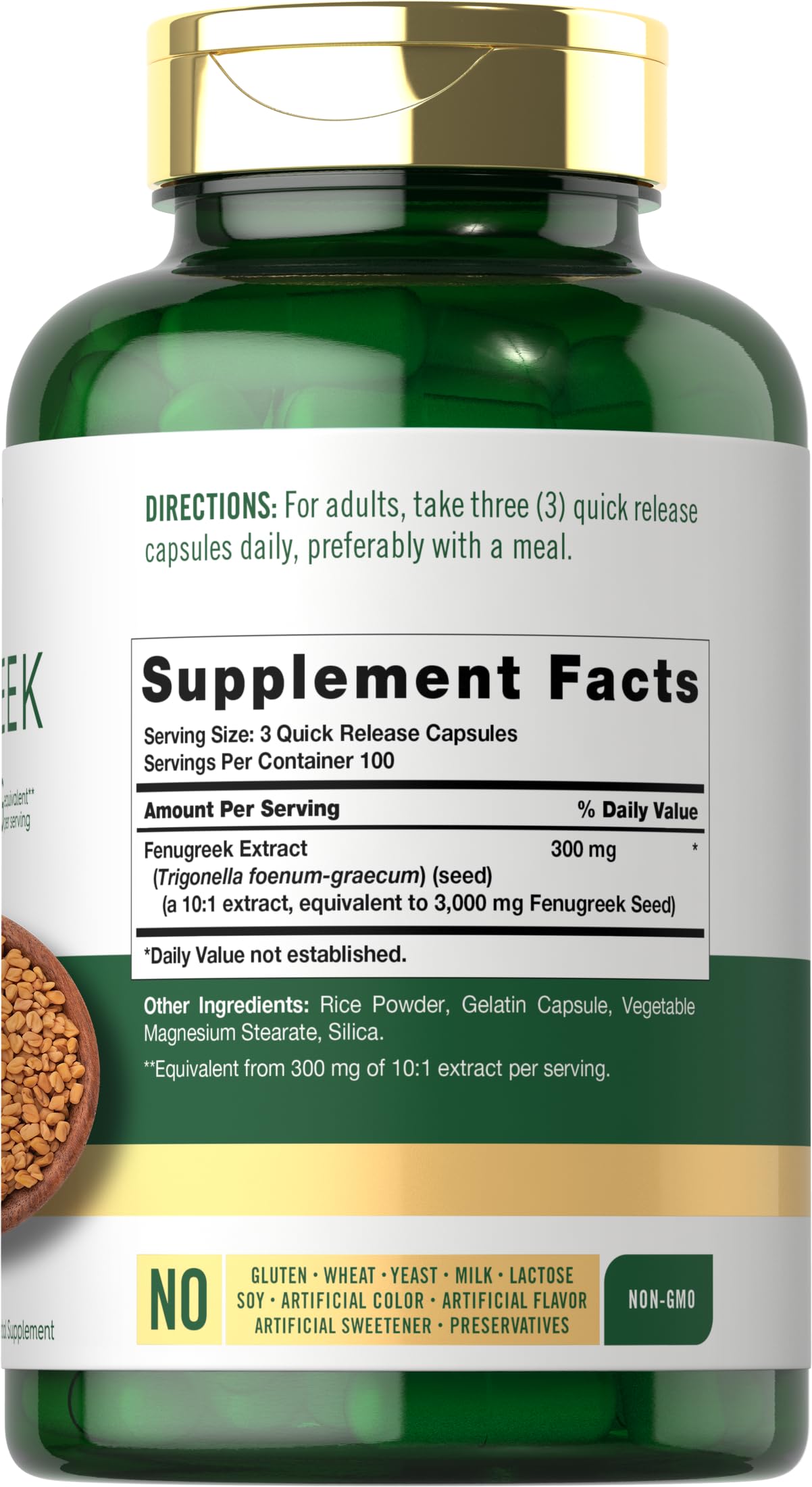 Gluten-free fenugreek seed extract