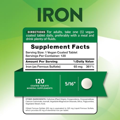 Gluten-free ferrous sulfate tablets