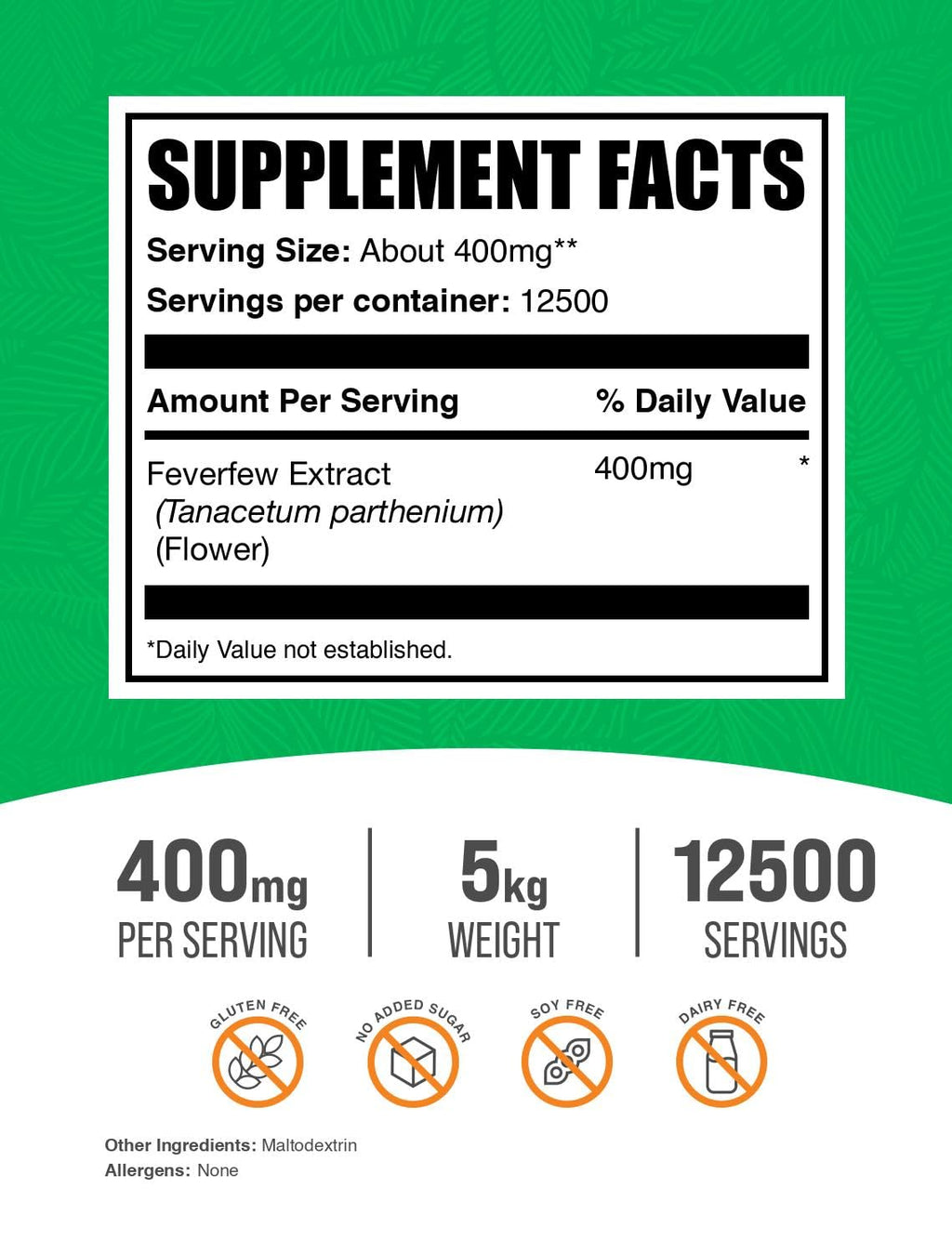 gluten-free feverfew extract benefits