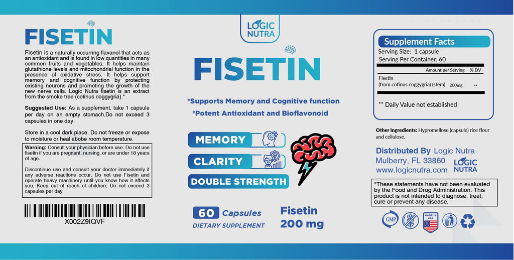 Gluten-free Fisetin health support capsules