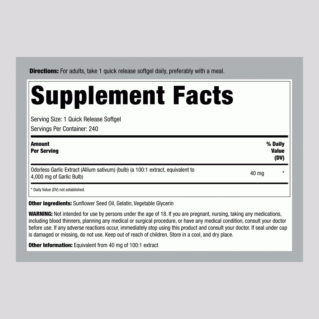 gluten free garlic softgels for wellness