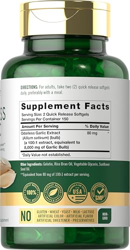 Gluten free garlic softgels